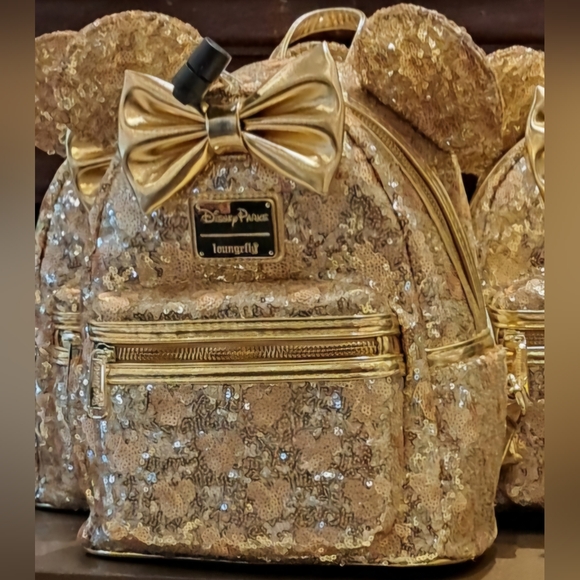 Loungefly | Bags | Loungefly Gold Sequin Backpack | Poshmark